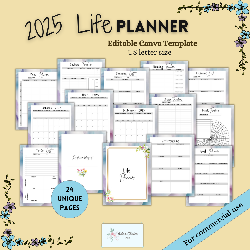 2025 Life Planner PLR - Ade's Choice