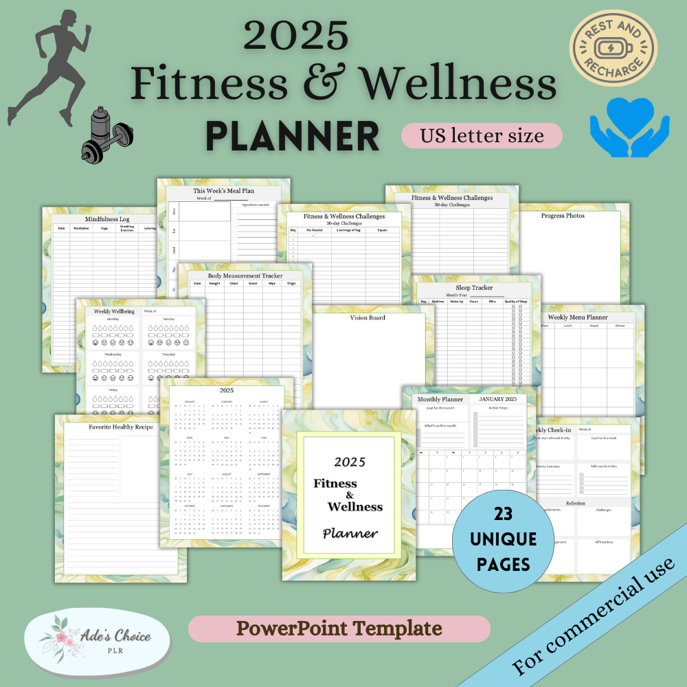 2025 Fitness & Wellness Planner PLR (PPGB) - Ade's Choice